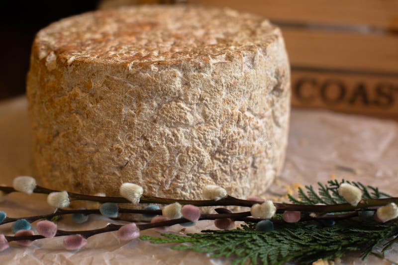 Rustic Display of Traditional Italian Artisan Cheeses Stock Photo ...