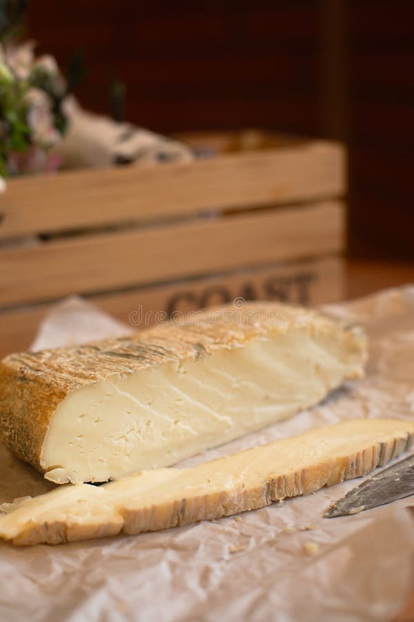 Rustic Display of Traditional Italian Artisan Cheeses Stock Photo ...