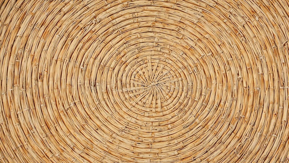 Handcrafted Light Brown Wicker Basket with Textured Surface and ...