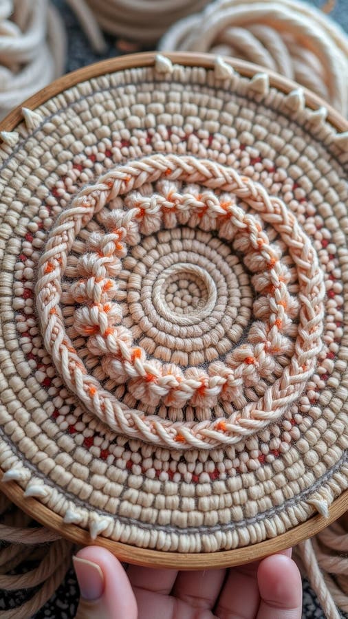 Handcrafted Macrame Coaster with Intricate Circular Patterns and ...