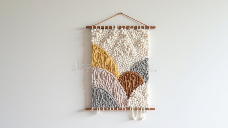 Handcrafted Macrame Wall Hanging with Abstract Patterns and Earth Tones ...