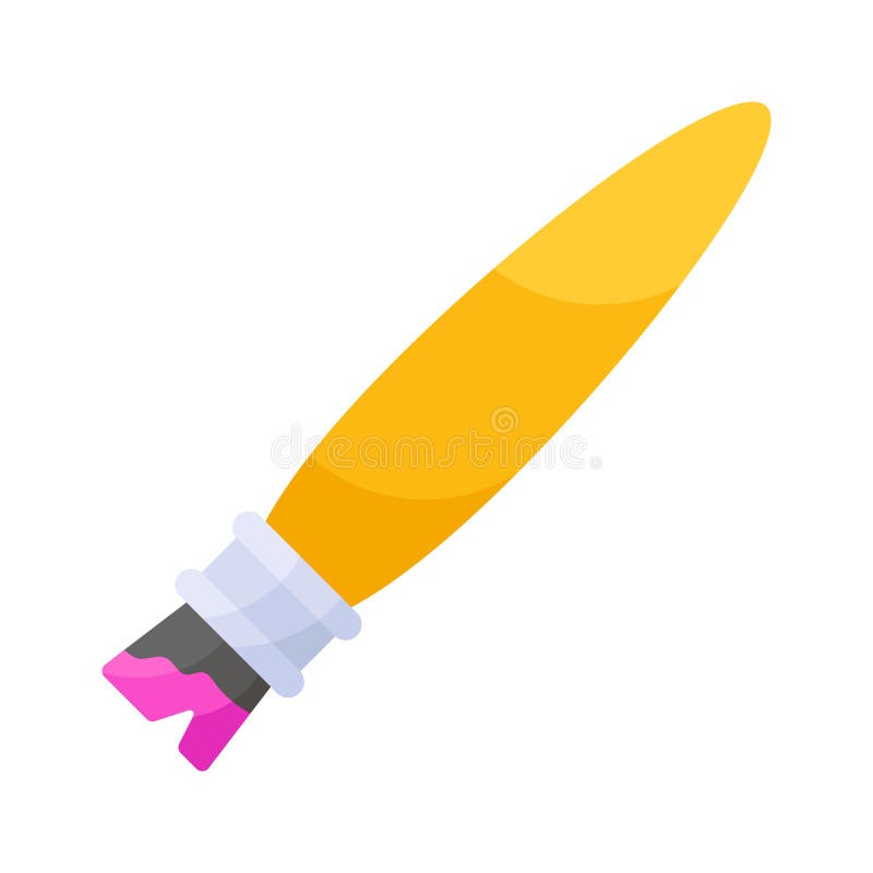Handcrafted Modern Flat Vector of Paint Brush, Customizable Icon Stock Vector - Illustration of ...