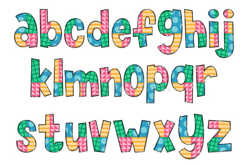 Handcrafted Multicolor Geometric Letters. Color Creative Art ...