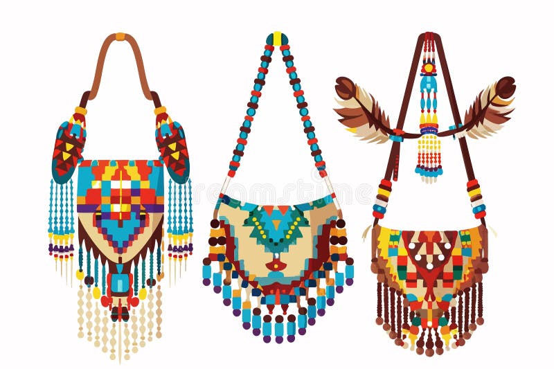 Handcrafted Native American Beadwork Isolated Illustration Stock Vector ...