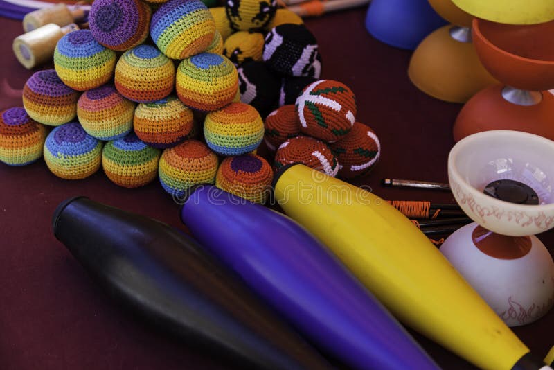 Handcrafted Objects To Juggle and Show Stock Photo - Image of game ...