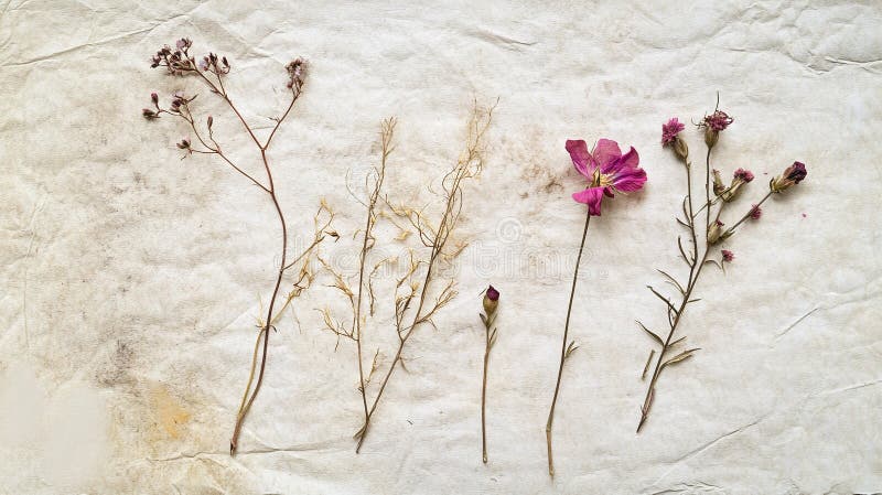 Handcrafted Paper Texture with Embedded Dried Flowers and Natural ...