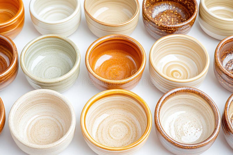 Close-up View of Expertly Crafted Handmade Pottery Showcasing Earthy ...