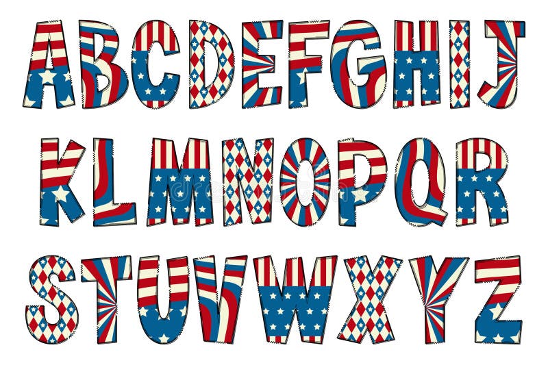 Handcrafted Pride of America Letters. Color Creative Art Typographic ...