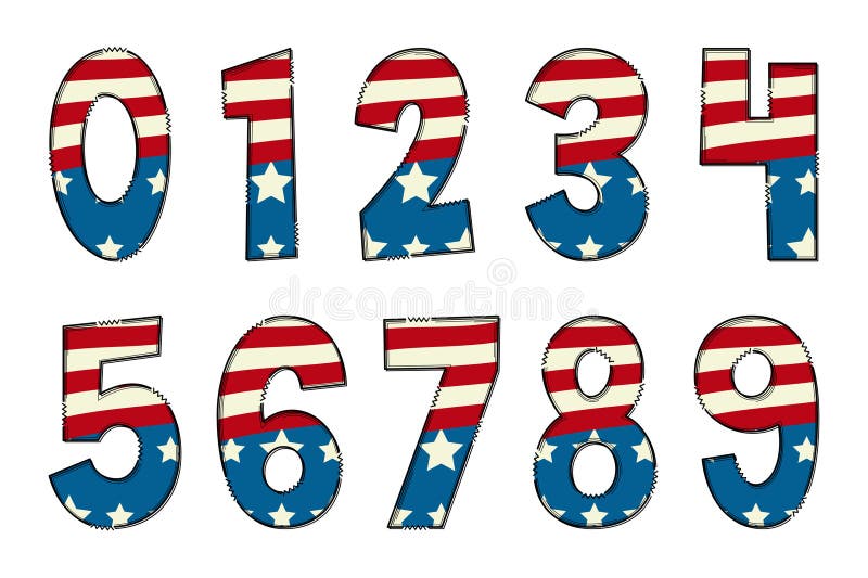 Handcrafted Pride of America Number. Color Creative Art Typographic ...