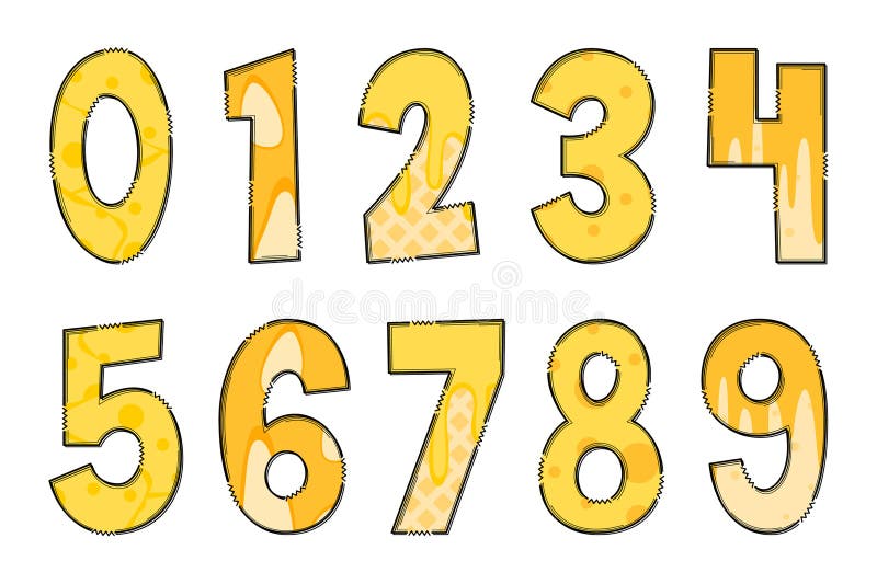 Handcrafted Say Cheese Numbers. Color Creative Art Typographic Design ...