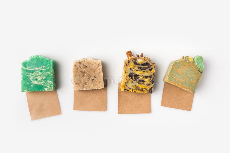 Handcrafted Soap on Kraft Papers Stock Photo - Image of care, cosmetic ...