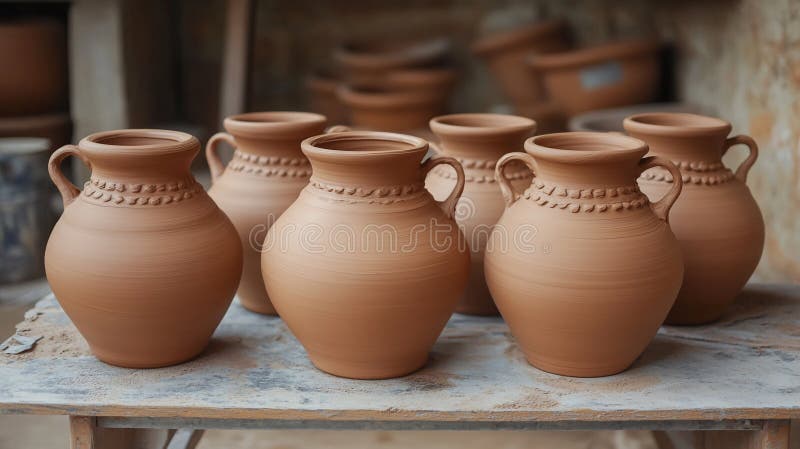 Handcrafted Terracotta Pottery Jars Rustic Earthenware Vases Artisan ...