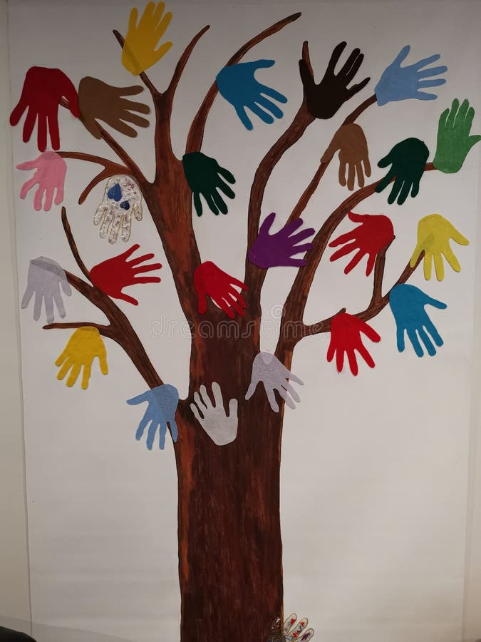 Handcrafted tree and hands stock image. Image of handcrafted - 156776869