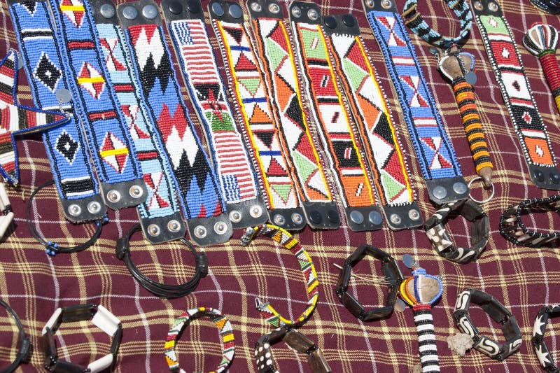 Handcrafted Trinkets of the Maasai Tribe Stock Photo - Image of pearls ...