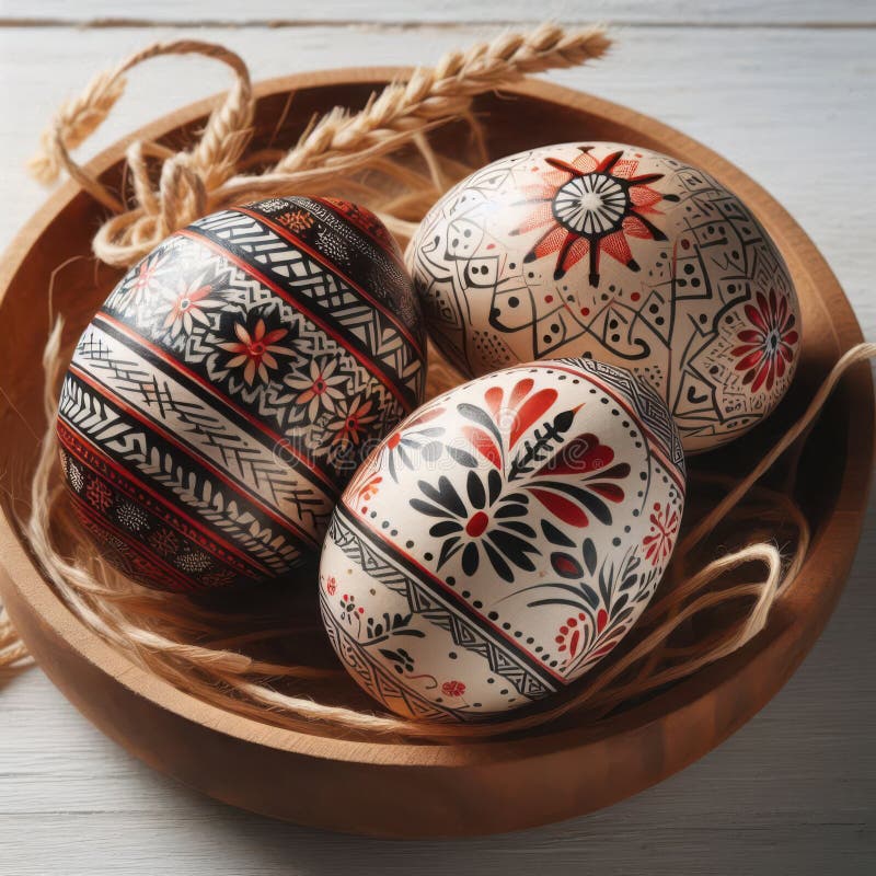 Handcrafted Ukrainian Easter Eggs Stock Illustration - Illustration of ...