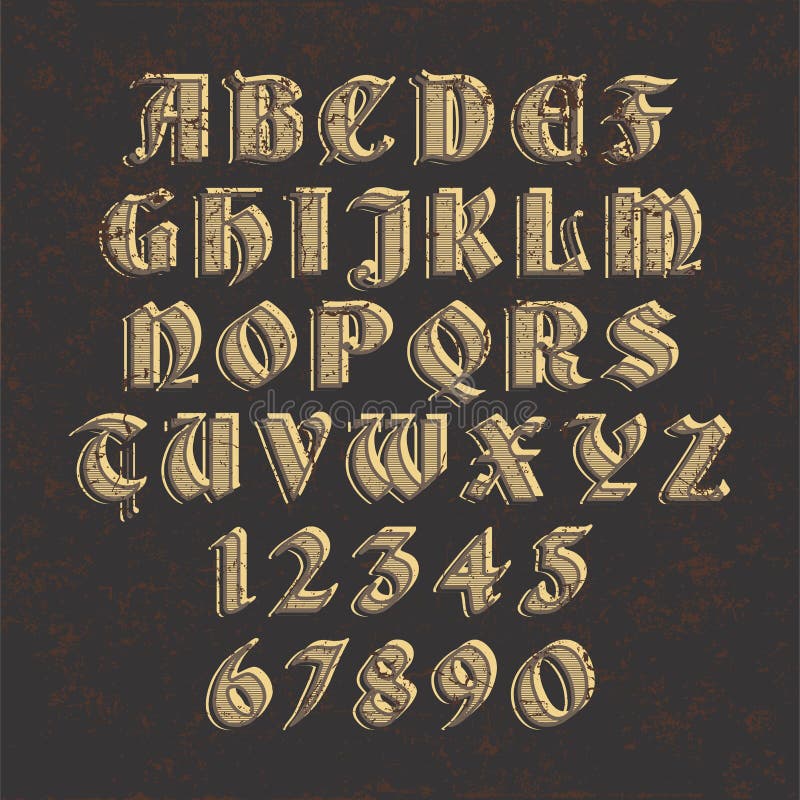 Handcrafted Vector Esoteric Font and Icon Set. Unusual Alphabet ...