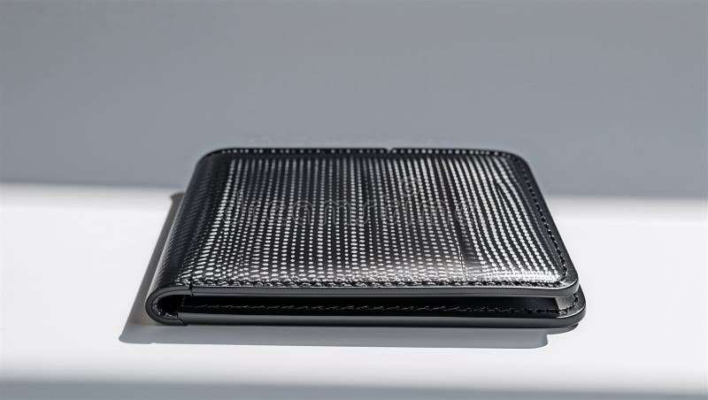 Photorealistic Image of a Handcrafted Carbon Fiber Minimalist Wallet on ...