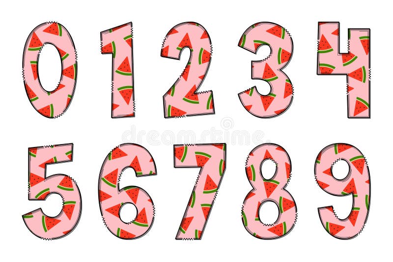 Handcrafted Watermelon Letters. Color Creative Art Typographic Design ...