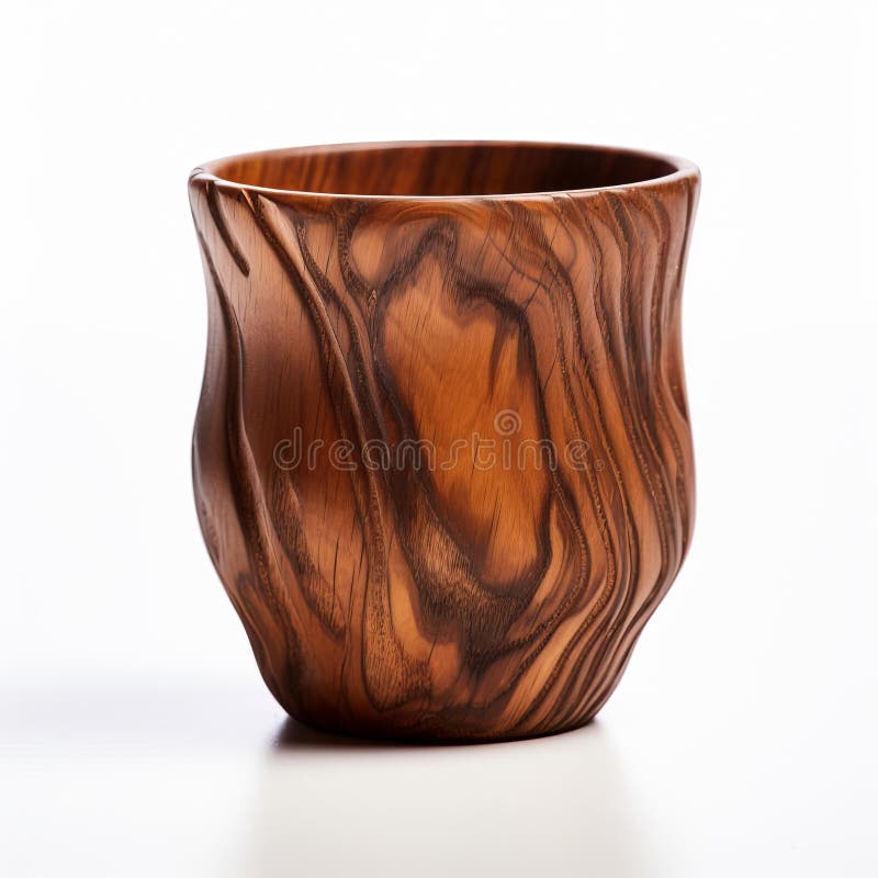 Handcrafted Wooden Cup with Unique Curved Design Elements Stock ...