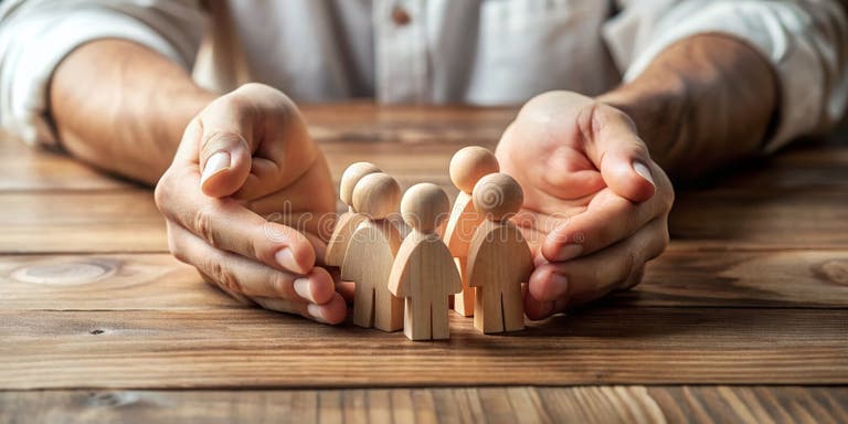 Handcrafted Wooden Unity Figures Representing Community Support and ...