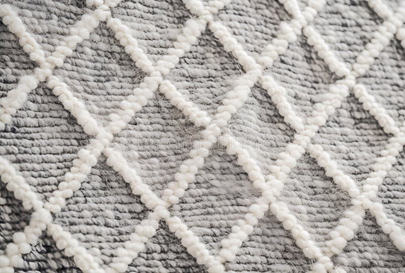 Handcrafted Wool Rug with Diamond Pattern Stock Illustration ...