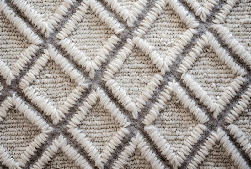 Handcrafted Wool Rug with Diamond Pattern Stock Illustration ...