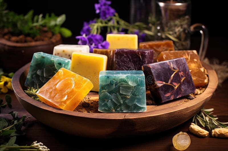 Handcrafting Natural Soap with Essential Oils Stock Image - Image of ...