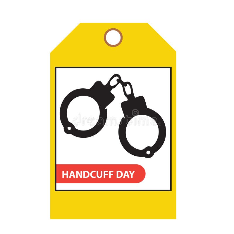 Handcuff day date tag stock vector. Illustration of information - 362607882