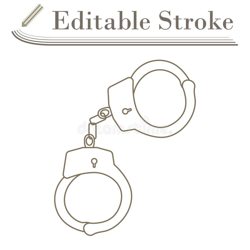 Police handcuff icon stock vector. Illustration of bind - 141276385