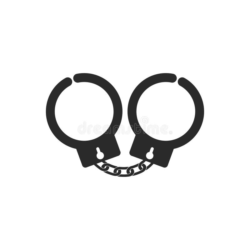 Handcuff icon flat design stock vector. Illustration of symbol - 310741067