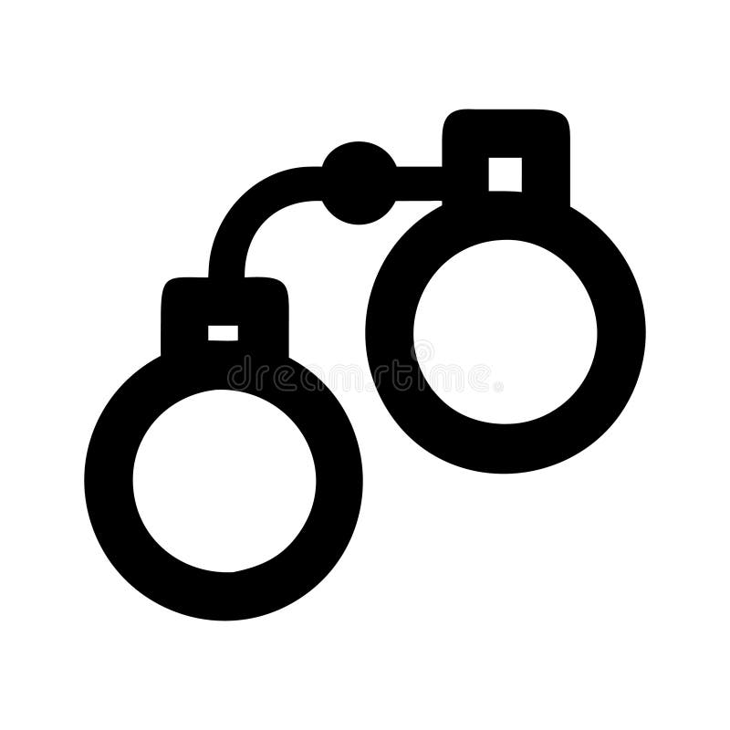 A Handcuff Icon is a Simplified Graphic Representation of a Pair of ...