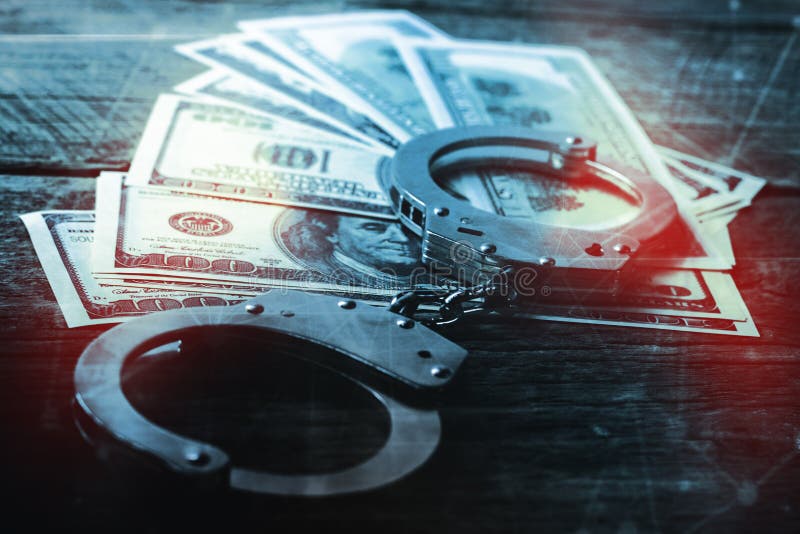 Handcuffed Money on the Table Stock Photo - Image of business, paper ...