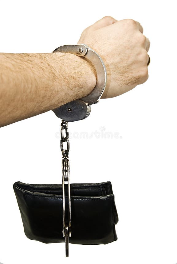 Handcuffed to money. stock photo. Image of tied, crisis - 13243088