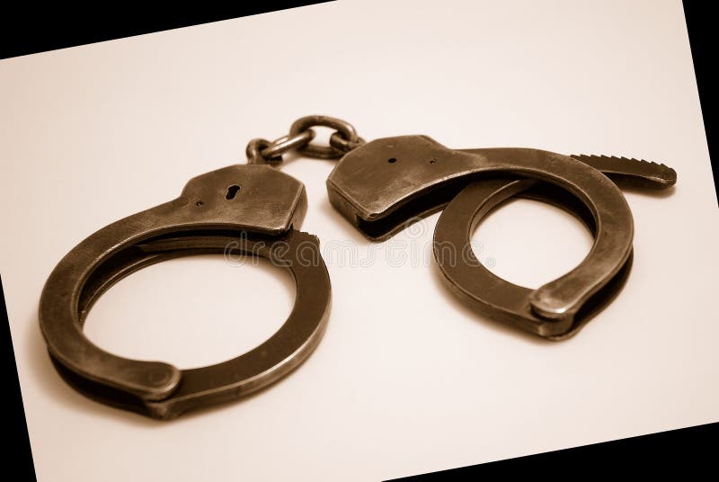 Crime Scene Handcuffs on the Floor at Night Stock Image - Image of ...