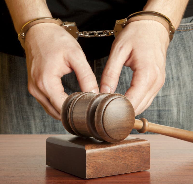 Gavel and handcuffs stock photo. Image of block, gavel - 10599988