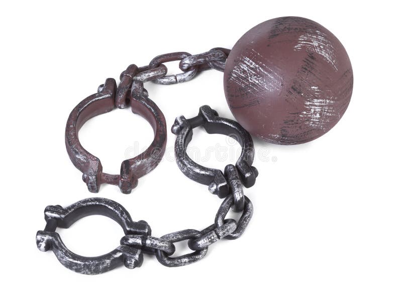 Handcuffs and Ball and Chain Stock Image - Image of remains, object ...