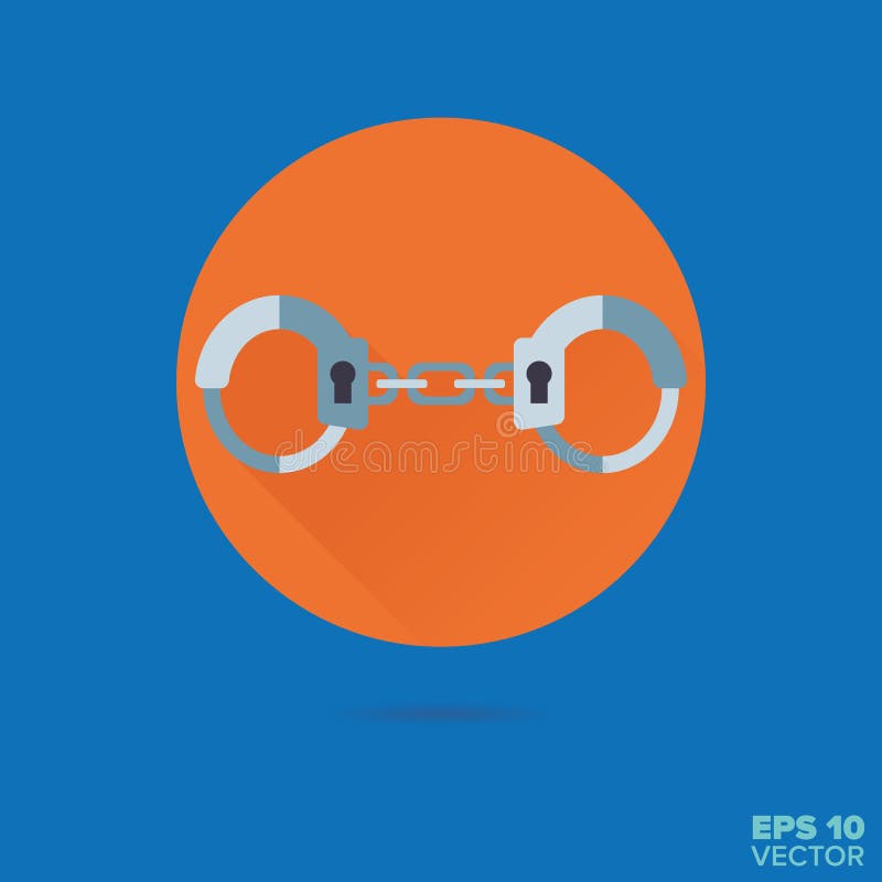 Handcuffs Flat Design Vector Icon Stock Vector - Illustration of vector ...