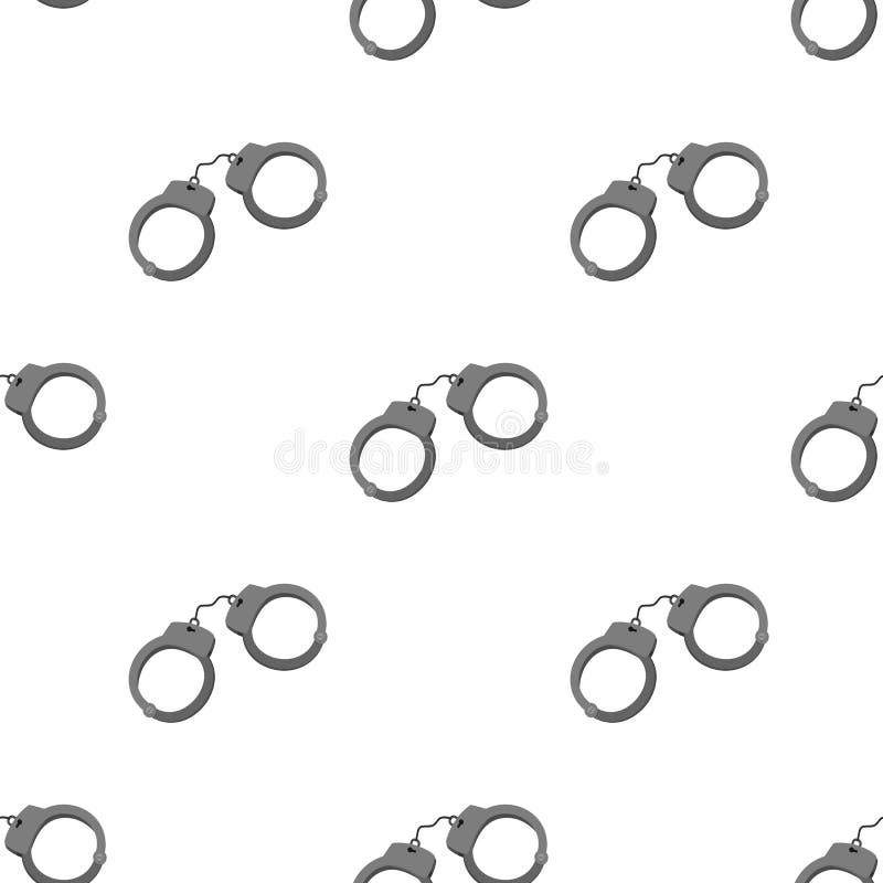 Handcuffs Flat Icon Seamless Pattern Stock Vector - Illustration of ...