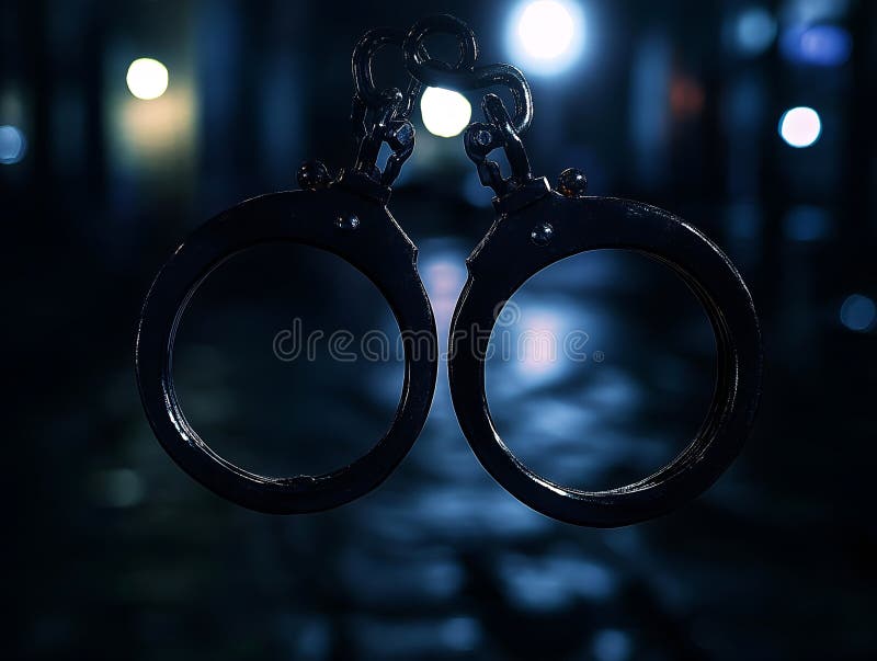 Handcuffs Hanging with Soft Light, a Mysterious and Subtle Nighttime ...