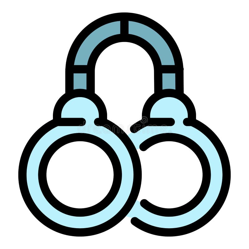 Handcuffs Icon Color Outline Vector Stock Vector - Illustration of ...