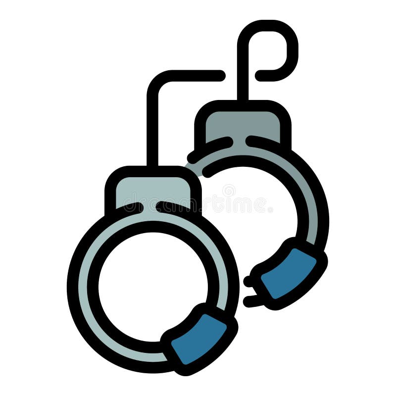Handcuffs Icon Color Outline Vector Stock Vector - Illustration of icon ...