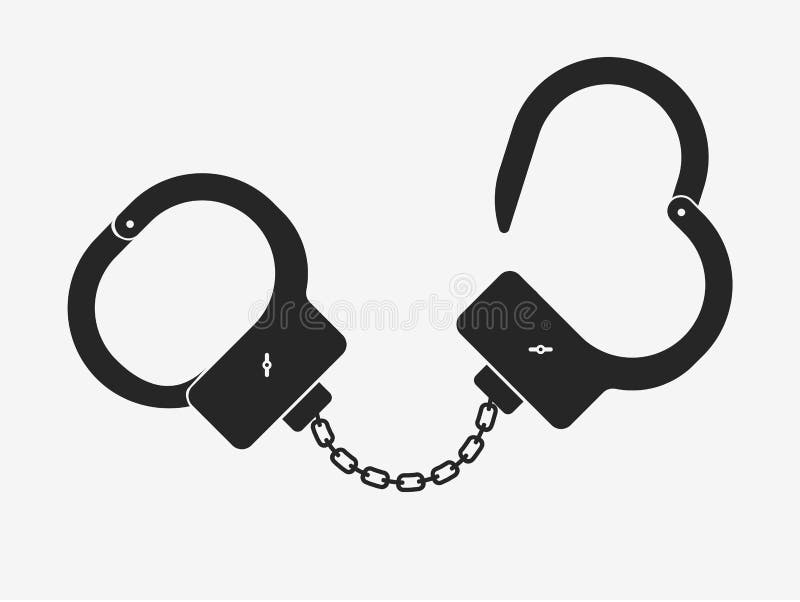 Handcuffs. Closed and Open Police Tool Stock Vector - Illustration of ...