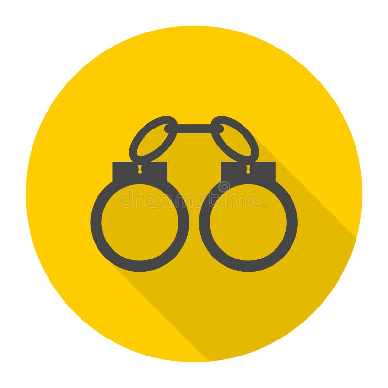 Handcuffs Icon with Long Shadow Stock Vector - Illustration of graphics ...