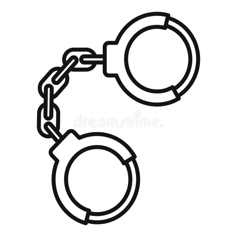 Handcuffs Icon, Outline Style Stock Vector - Illustration of crime ...