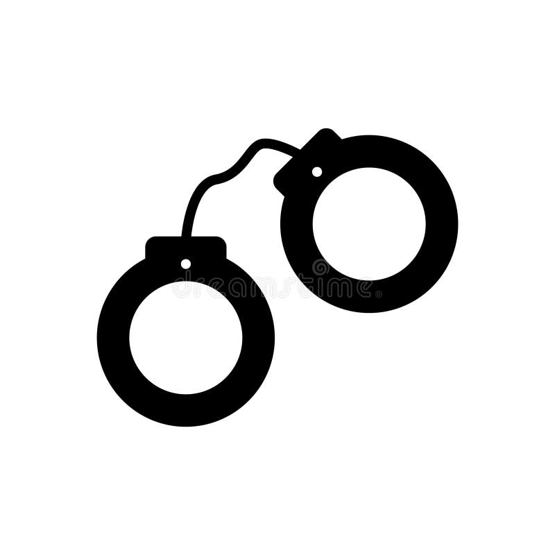 Handcuffs Icon Vector Illustration. Handcuffs Silhouette Design Stock ...