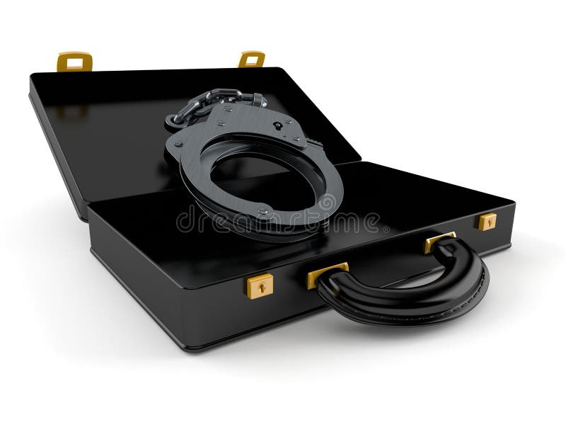 Handcuffs Inside Black Briefcase Stock Illustration - Illustration of ...