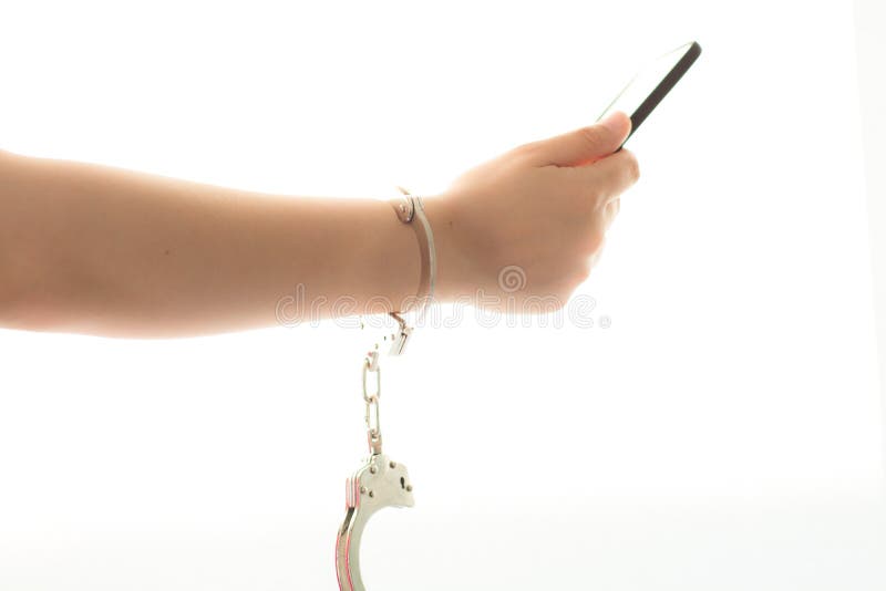 Addicted to internet stock photo. Image of handcuffs - 115525746