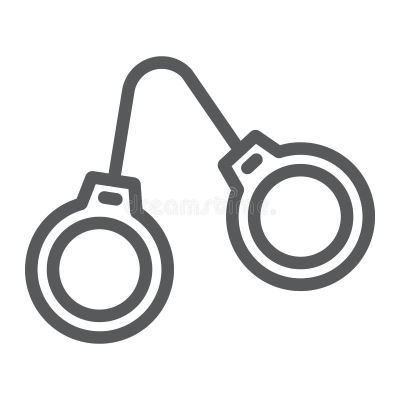 Handcuffs Line and Glyph Icon, Chain and Lock, Cuffs Sign, Vector ...