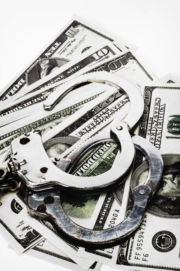 Handcuffs and money stock image. Image of wealth, give - 32928839