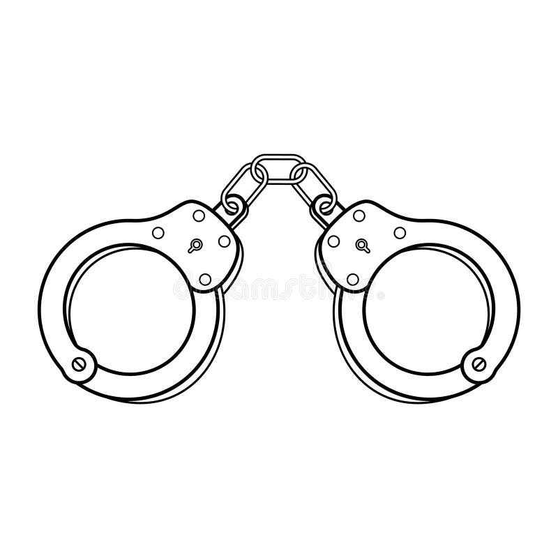 Handcuffs Outline Vector Illustration Stock Vector - Illustration of ...
